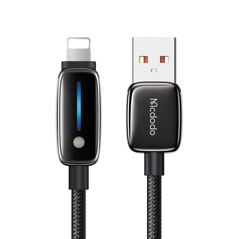 MCDODO CA0010 12W LIGHT-SENSING SMART CABLE USB-A TO LIGHTNING 1.2M WITH AUTO BRIGHTNESS -BLACK
